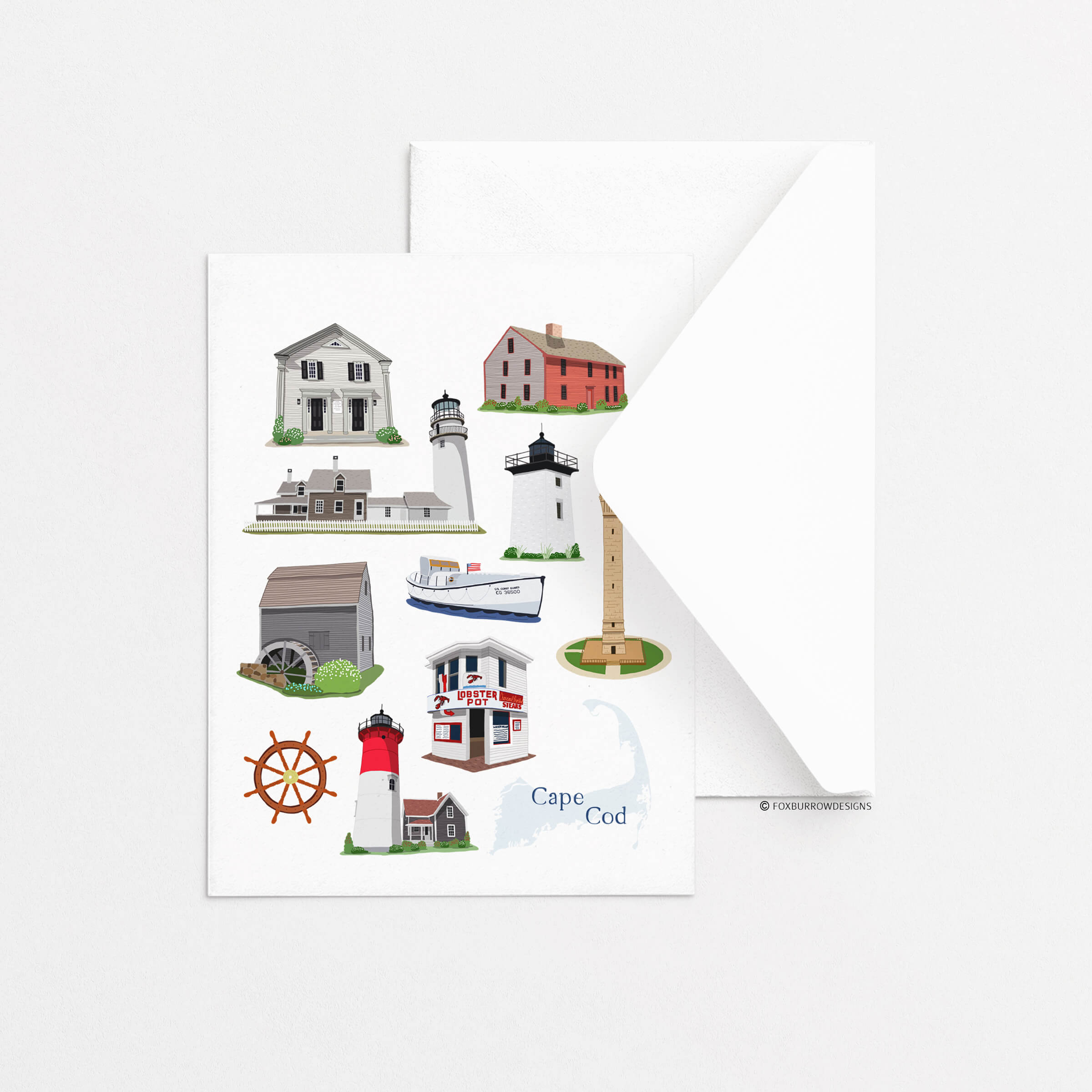 Cape Cod Greeting Card – Fox Burrow Designs