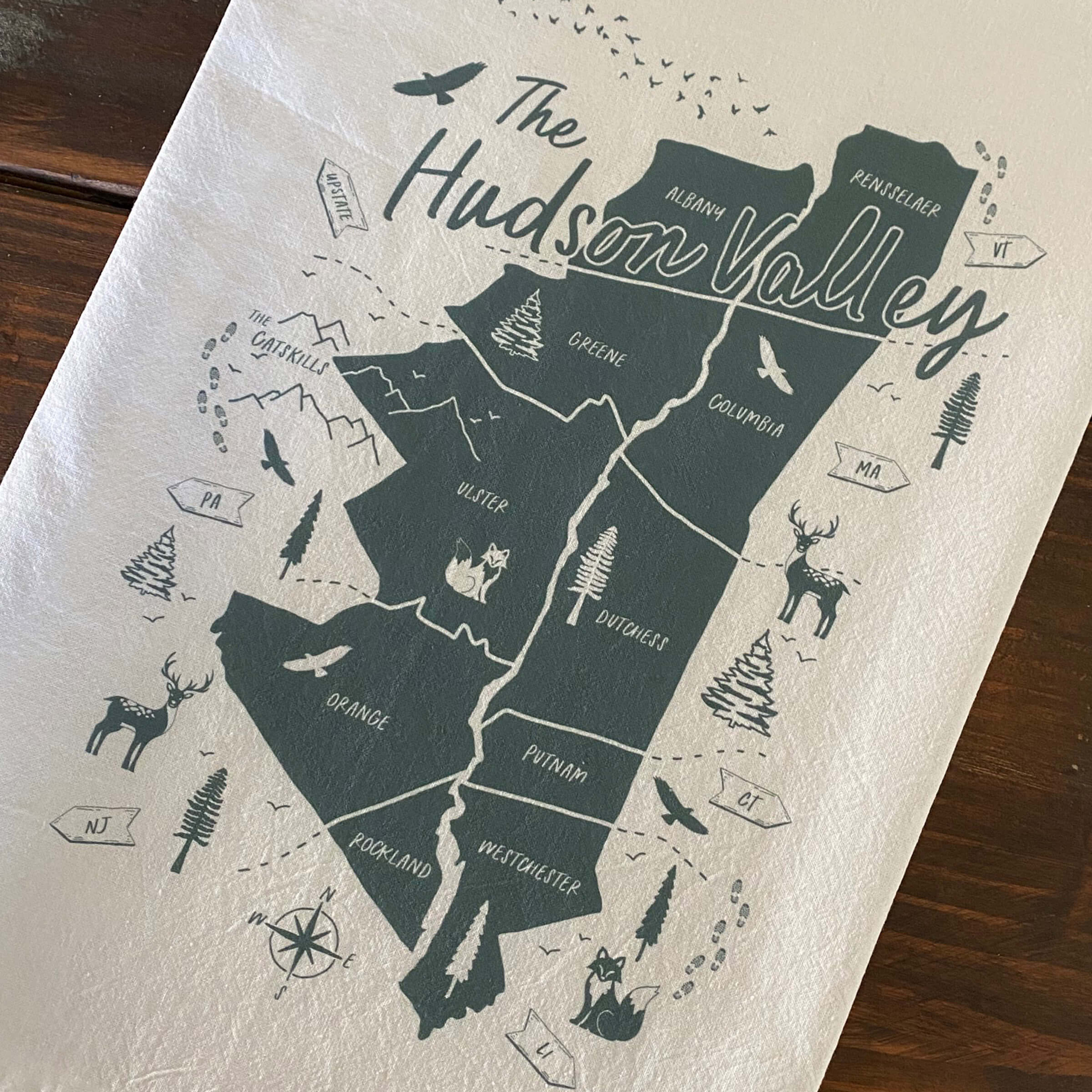 Hudson Valley Counties Tea Towel – Fox Burrow Designs