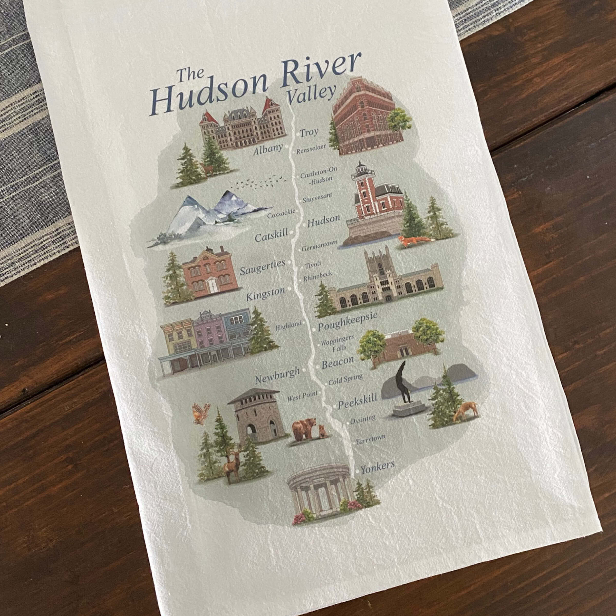 Hudson Valley Map Tea Towel – Fox Burrow Designs