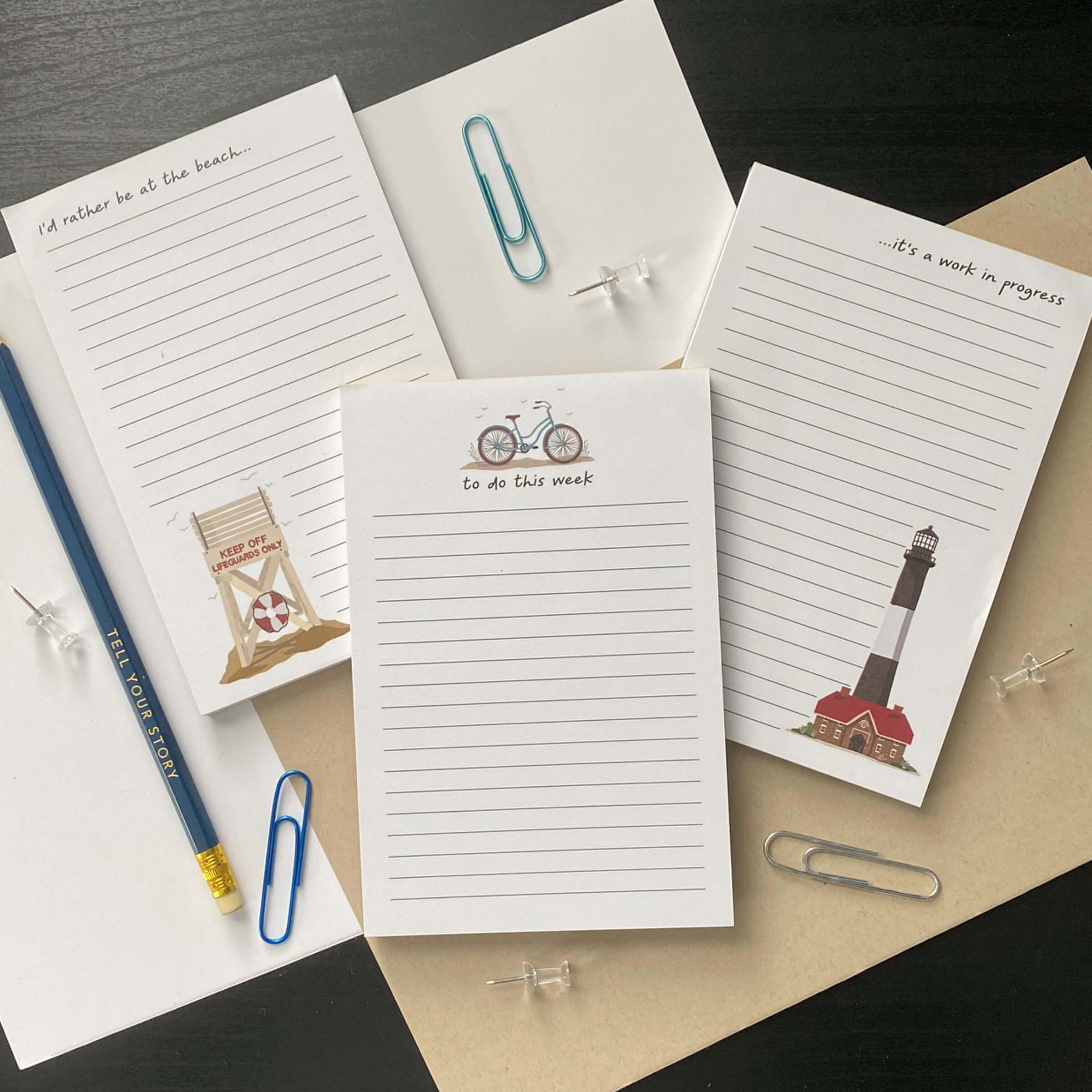 Long Island Notepad Trio – Fox Burrow Designs