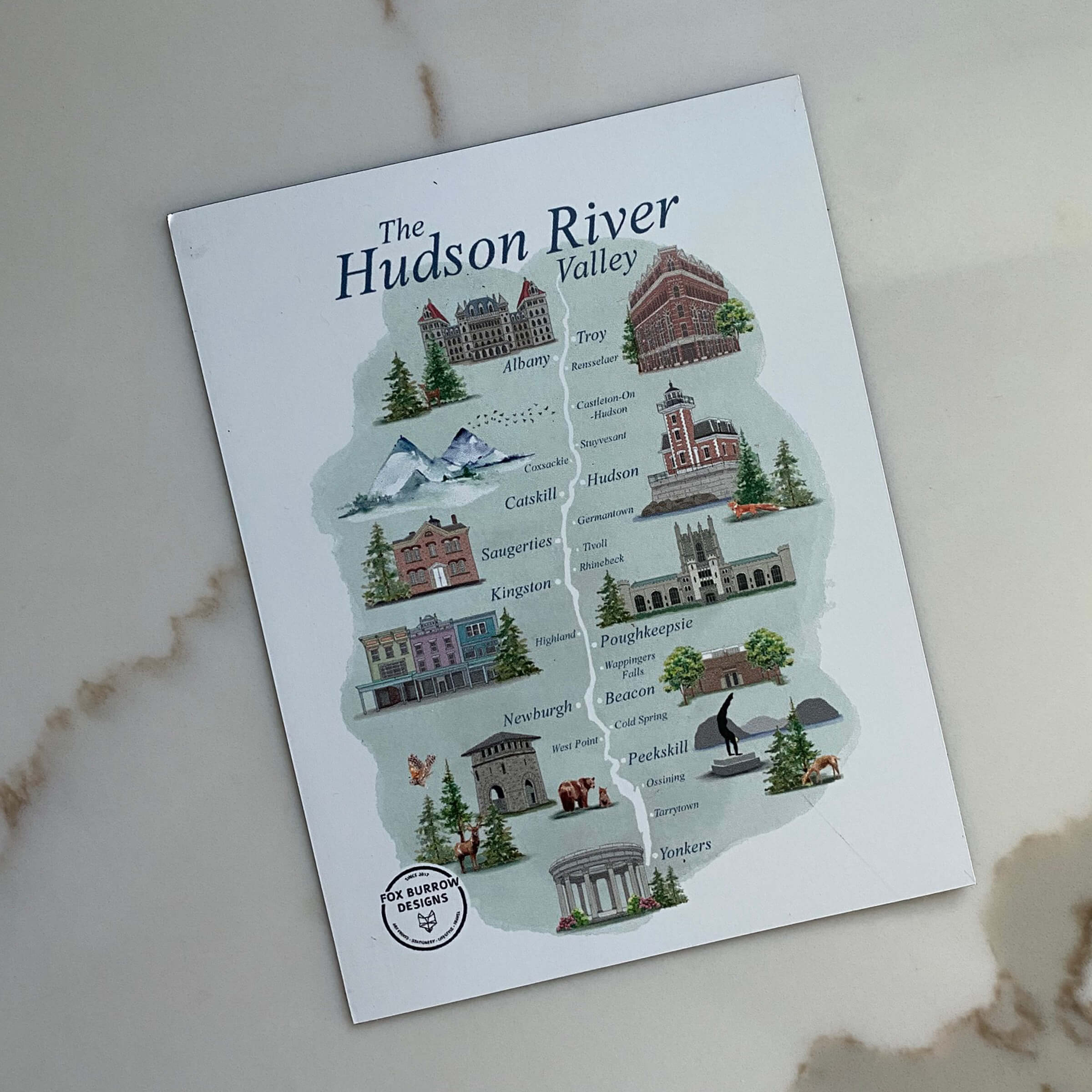 Hudson Valley Map Magnet – Fox Burrow Designs