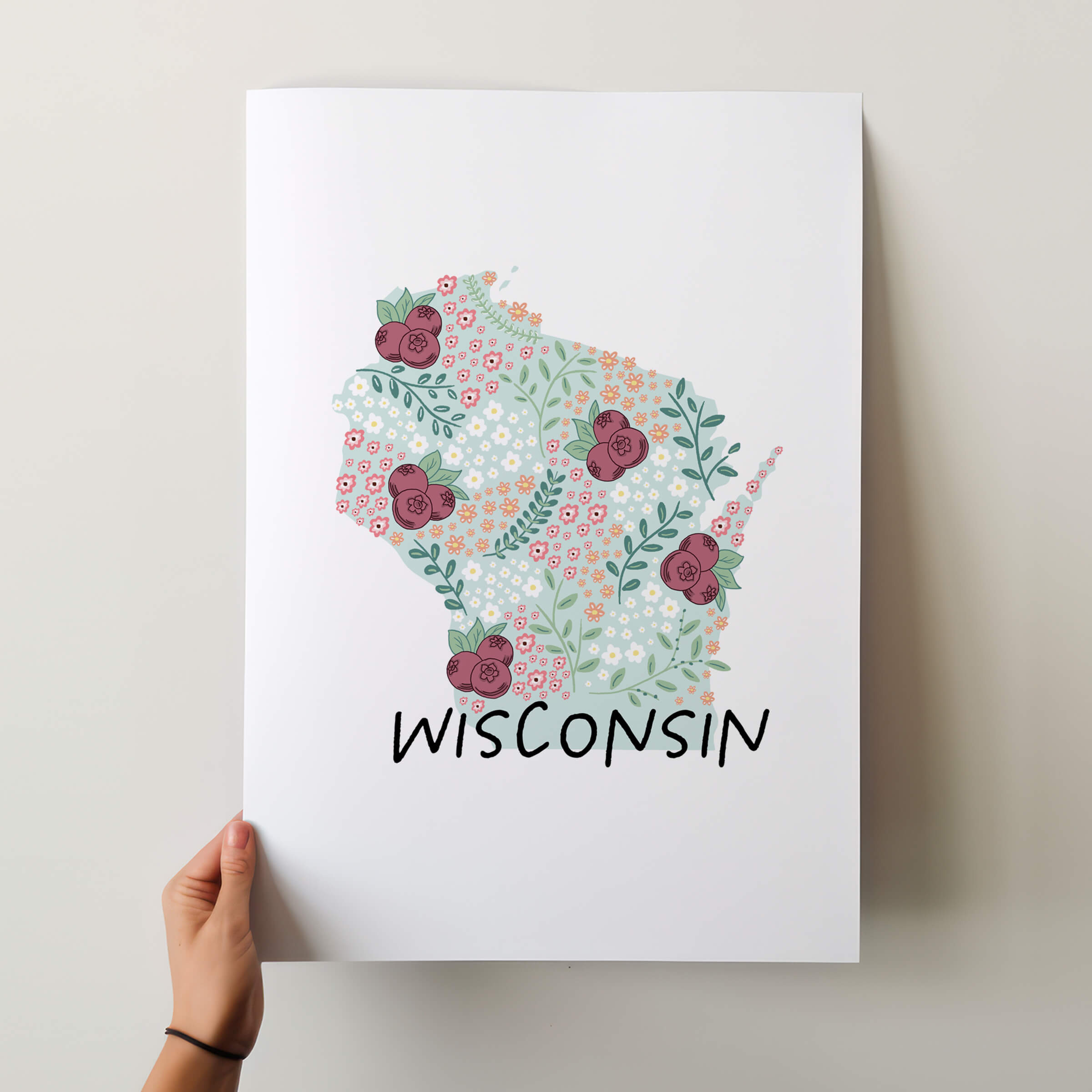 Wisconsin Art Print – Fox Burrow Designs